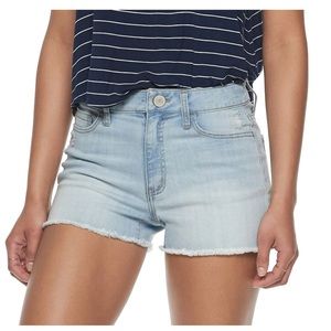 SO | Shorts | Juniors Light Blue Denim Shortie Shorts | Poshmark